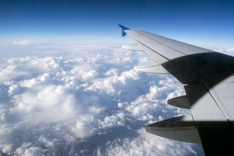 Sky and Clouds View on Plane Stock Photo - Image of flight, aircraft ...