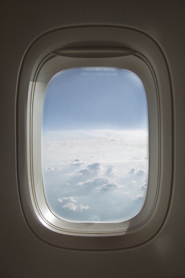 Sky with Clouds. View from Plane Window Stock Image - Image of blue ...