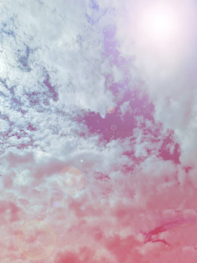 The Sky and Clouds Were Bright Pink with Sunlight Stock Image - Image ...