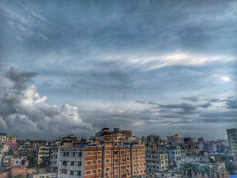 Sky Cloudy City Buildings Beauty Stock Image - Image of city, cloudy ...