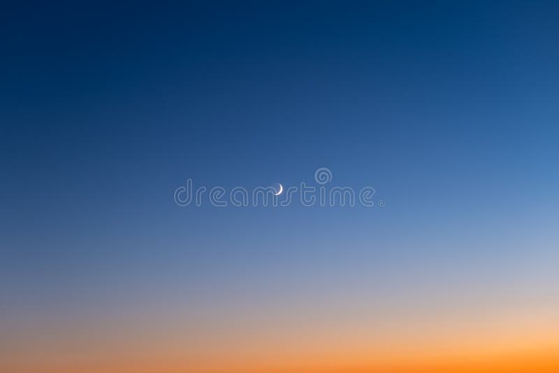 Sky Color Gradient As a Background. Sky with Moon during Sunset Stock ...