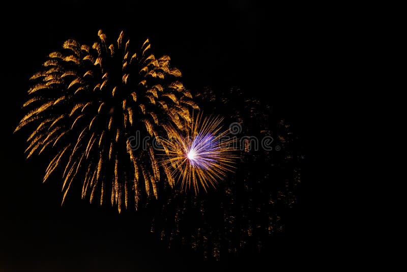 Sky with Colorful Firework Blast Stock Photo - Image of festive ...
