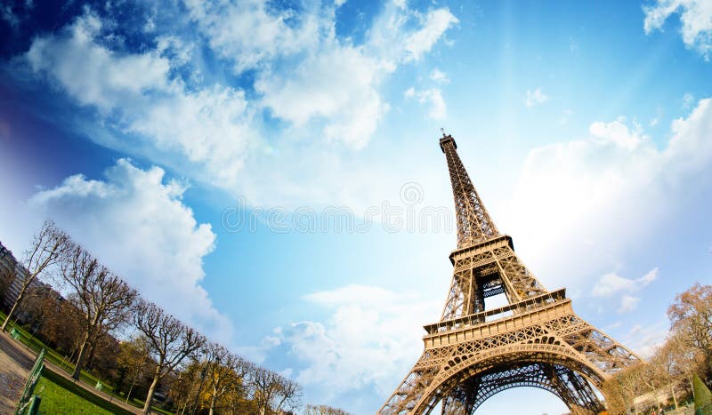 Sky Colors Over Eiffel Tower, Paris Stock Image - Image of famous, city ...