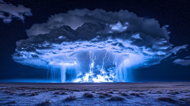 The Sky Contains a Mix of Falling Snow and Rain, Creating a Beautiful ...