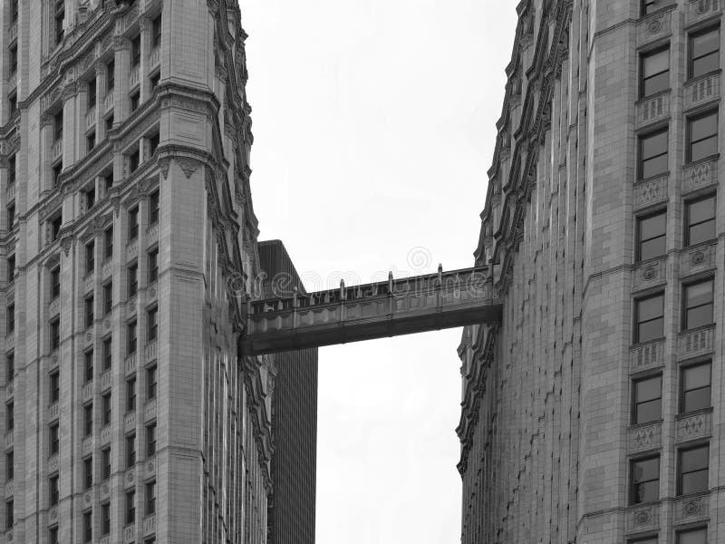 Sky corridor in Chicago stock photo. Image of buildings - 141146234