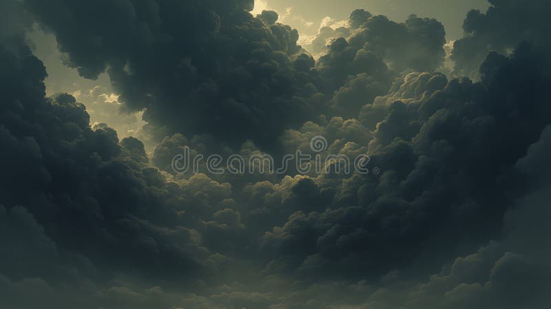 The Sky is Dark and Cloudy, with a Few Rays of Light Peeking through ...