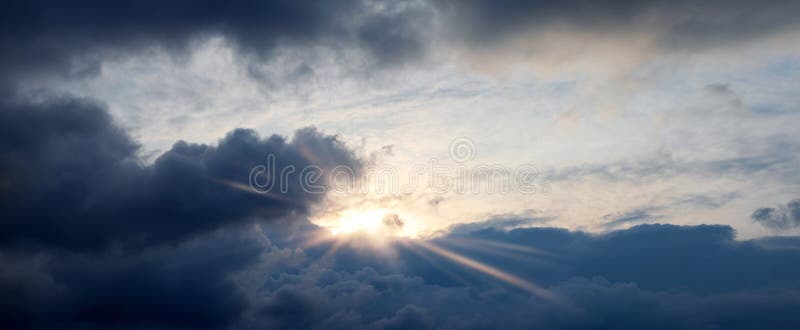 Dark Sky with Heavy Clouds at Sunset Stock Photo - Image of evening ...