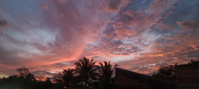 Sky Darkness Nature Sunset Village Stock Image - Image of village ...