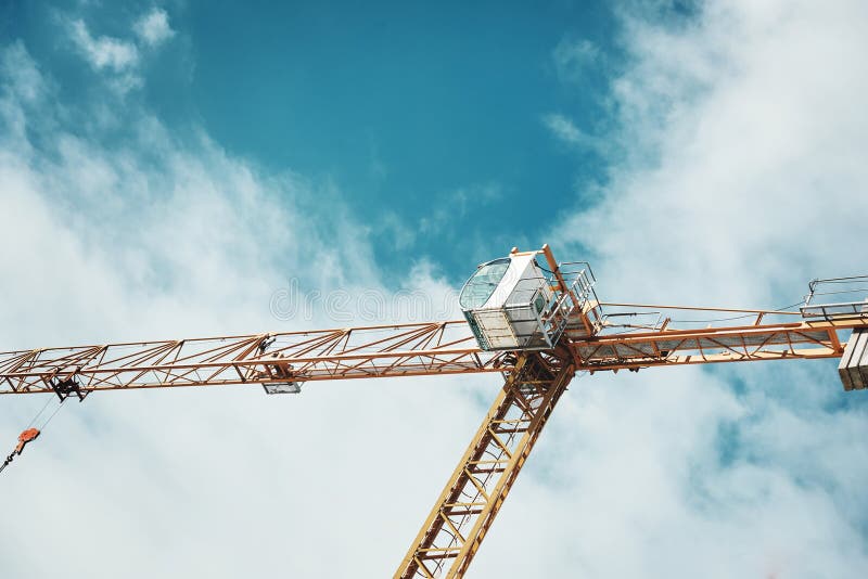 Sky, Development and Equipment in Construction Site with Crane ...