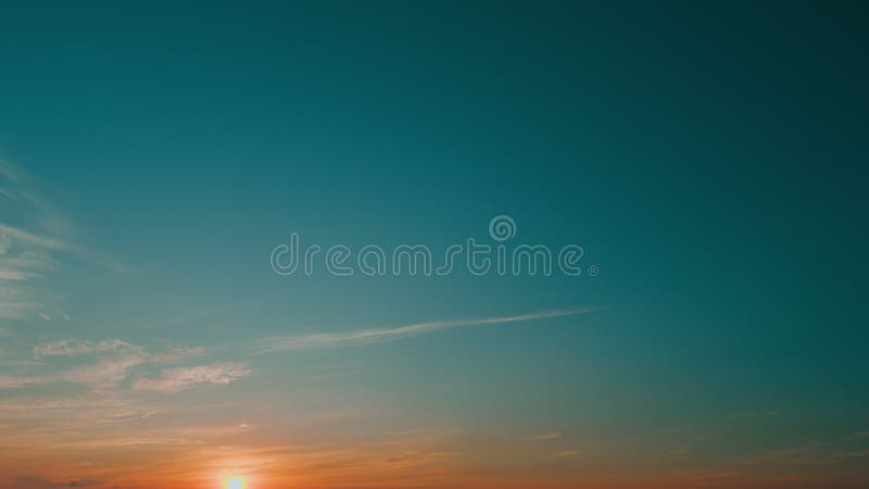 Sky Different Shades Sunset. Dramatic Blue, Colorful Clouds. Sunset Sky ...