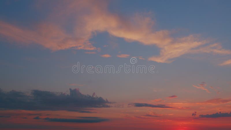 Sky Different Shades Sunset. Dramatic Blue, Colorful Clouds. Sunset Sky ...