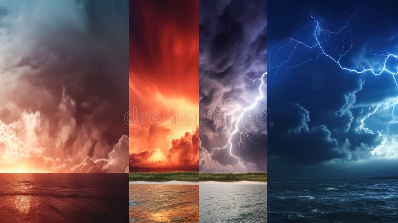 Lightning Storm Collage Stock Illustrations – 235 Lightning Storm ...
