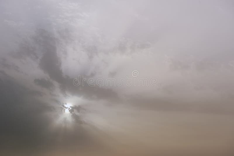 A Sky, with Diffused Sun, Clouds, Colourful, Stock Photo - Image of ...