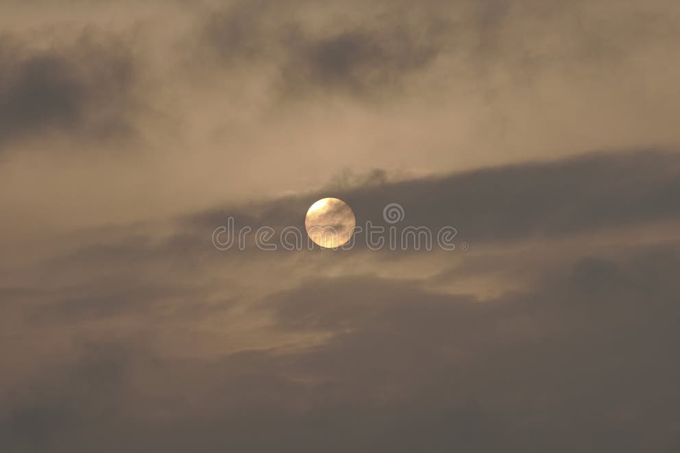 A Sky, with Diffused Sun, Clouds, Colourful, Stock Image - Image of ...