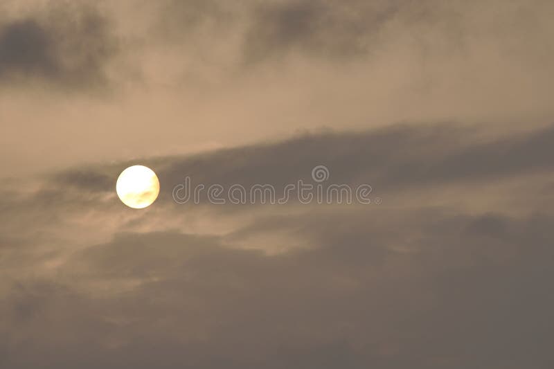 A Sky, with Diffused Sun, Clouds, Colourful, Stock Photo - Image of ...
