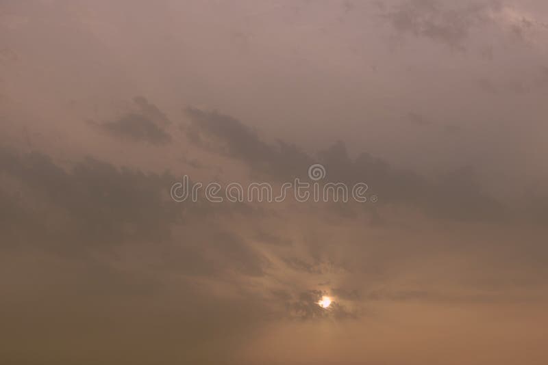 A Sky, with Diffused Sun, Clouds, Colourful, Stock Image - Image of ...