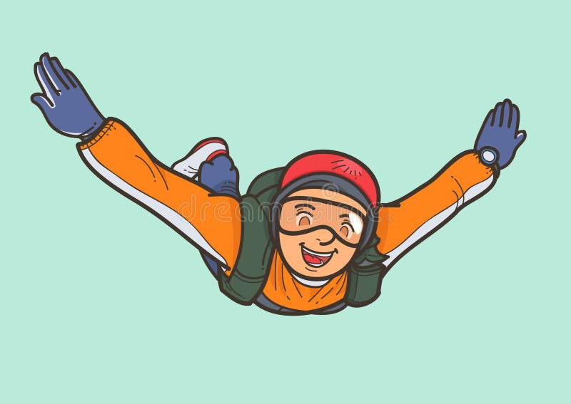 Sky Dive stock vector. Illustration of risk, cartoon - 70663120