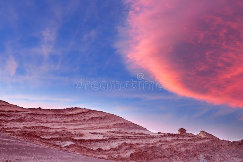 The Sky Divides Beautifully Over Stone Formations in Moon Valley ...