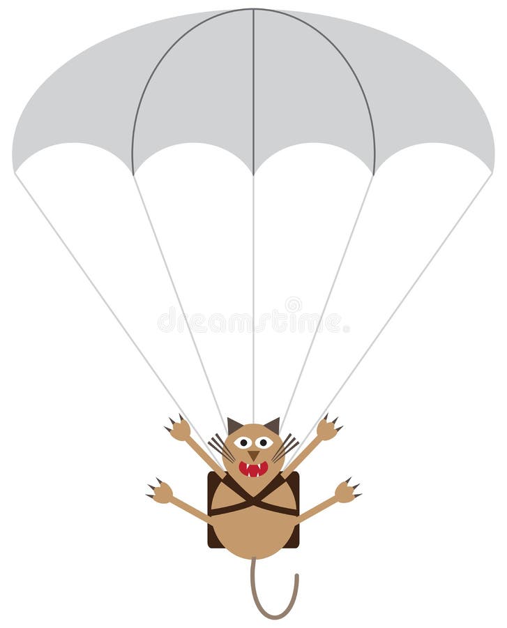 Sky Diving Cat stock vector. Illustration of feline - 203909772