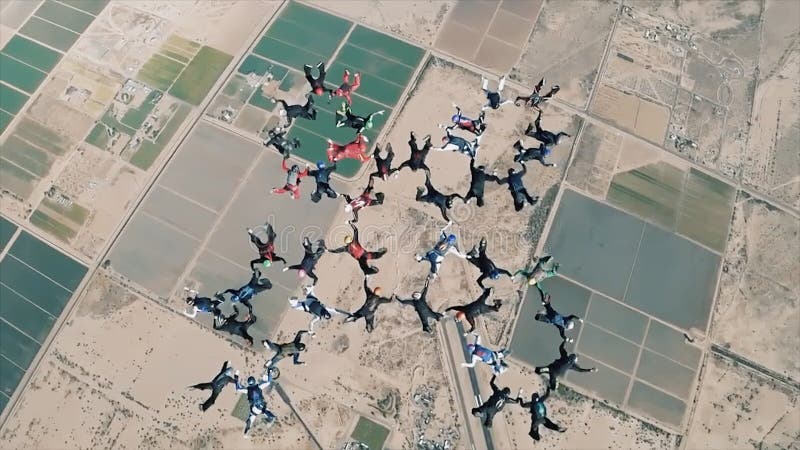 Skydivers Making a Two Way Formation Night Jump Stock Video - Video of ...