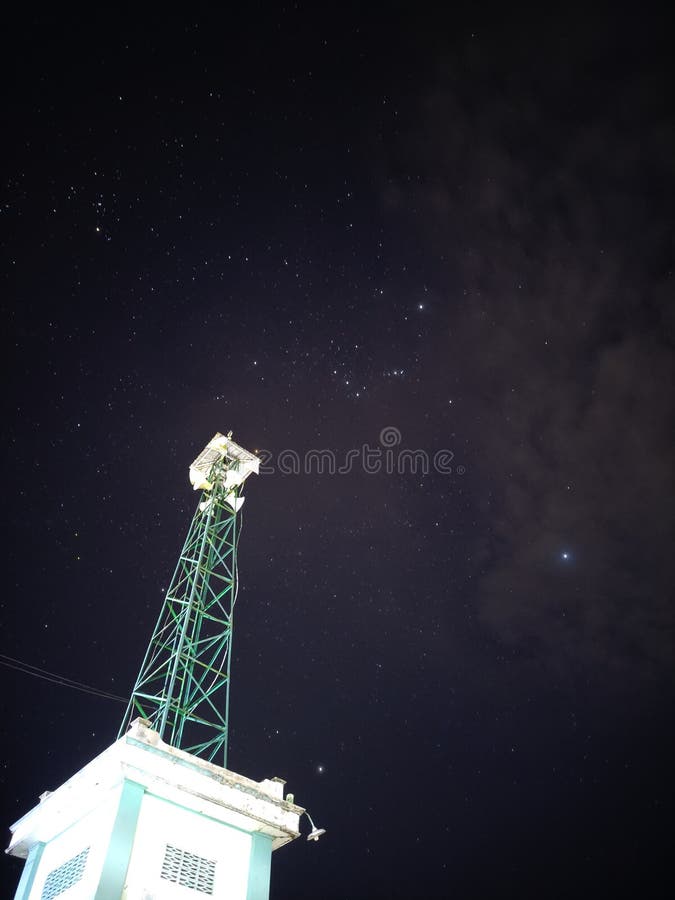 The Sky is Dotted with Stars and Towers Stand Tall Stock Image - Image ...
