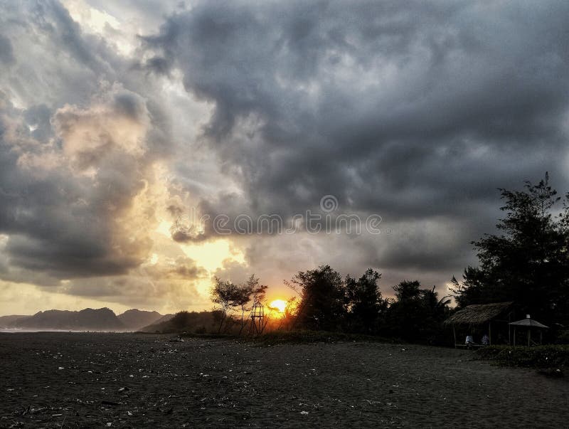 The Sky is Dotted with White Clouds with a Little Sunlight Stock Photo ...