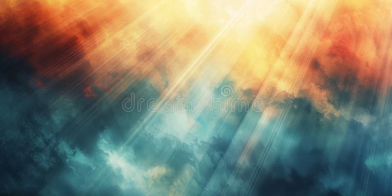 Dramatic Rays Light Shining Clouds Creating Heavenly Scene Golden Glow ...
