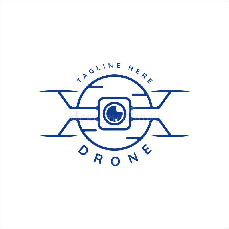 Sky Drone Logo Line Art Vintage Vector Illustration Template Icon ...