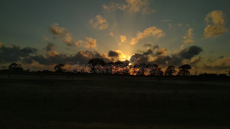In the Sky Evening Sunset at 6pm Nice Seen Stock Image - Image of ...