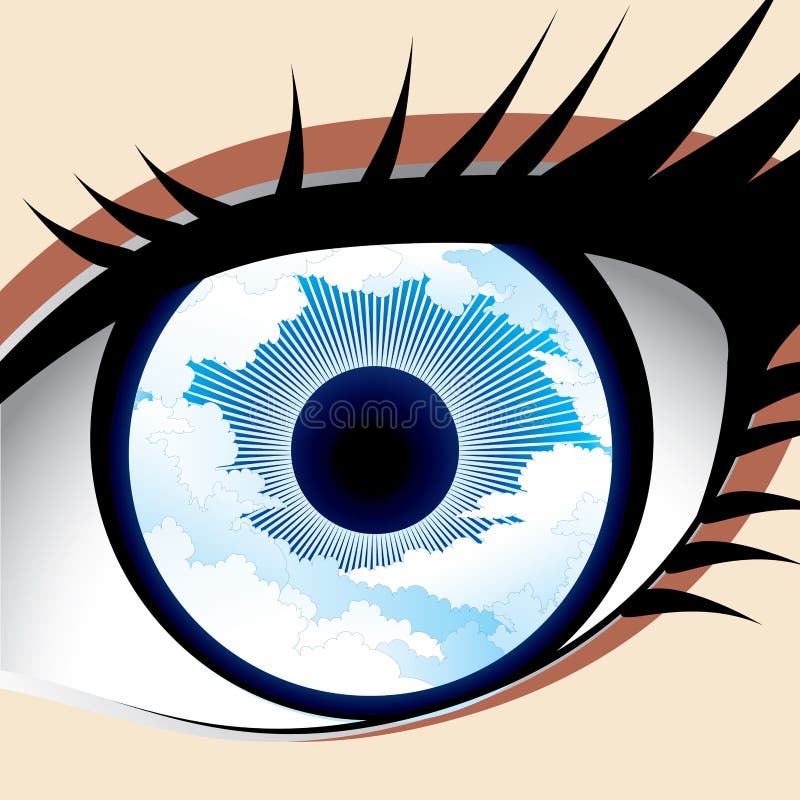 Sky eye stock vector. Illustration of close, dream, design - 55250691