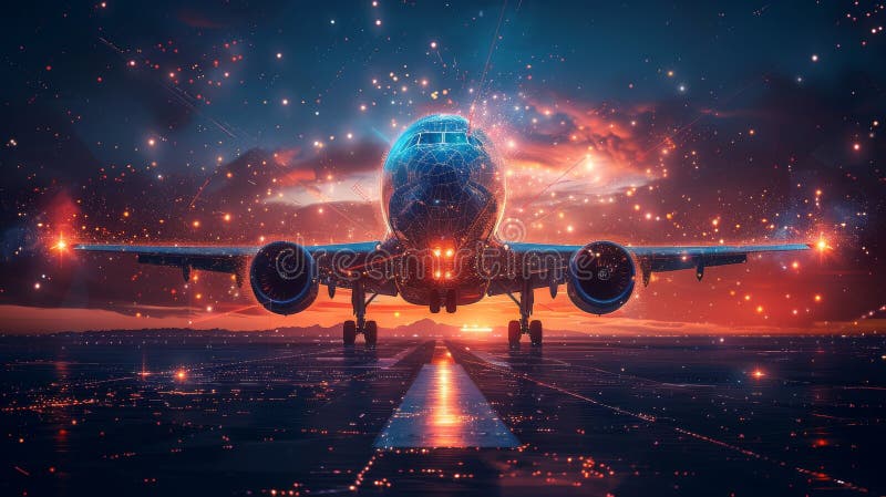 The Sky is Filled with Glowing Lights, Creating a Surreal Stock Image ...