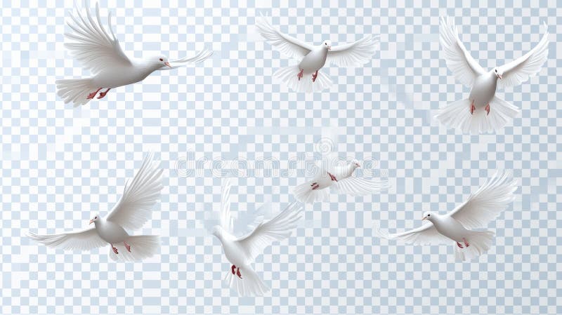 The Sky is Filled with a Group of Doves Flying in a Png Transparent ...