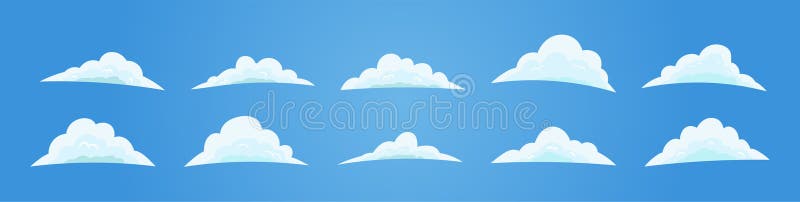 Sky Flat Design Cartoon Cloud Stock Vector - Illustration of vector ...