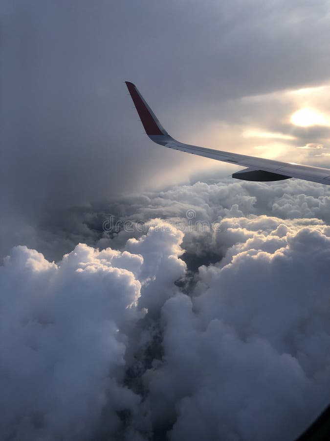 Sky stock photo. Image of clouds, flight, airplane, world - 208823562