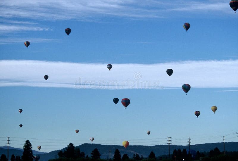 Sky full of balloons stock image. Image of multiple, multitude - 53513