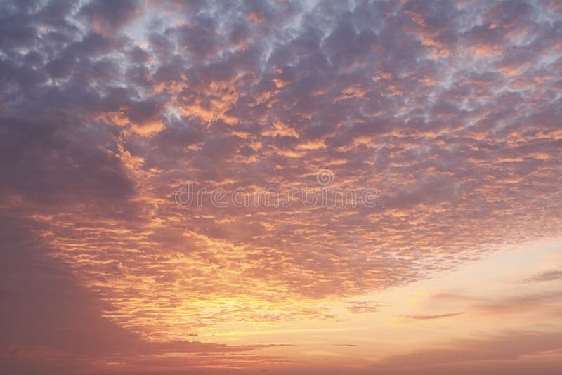 Sky Full of Clouds of Different Colors in a Sunset Stock Photo - Image ...