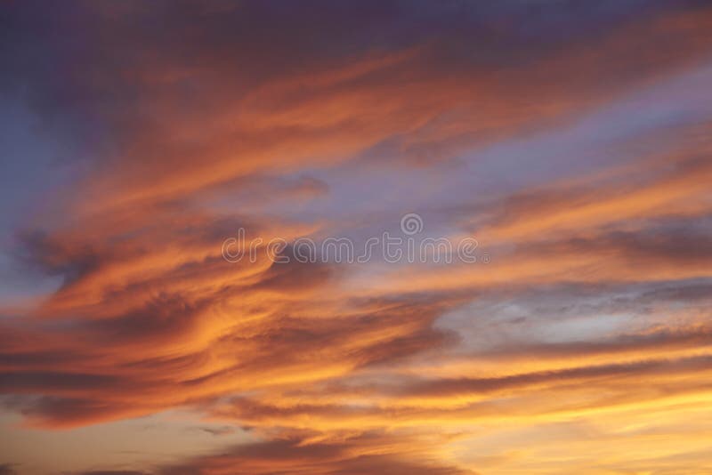 Sky Full of Clouds of Different Colors Stock Image - Image of gold ...
