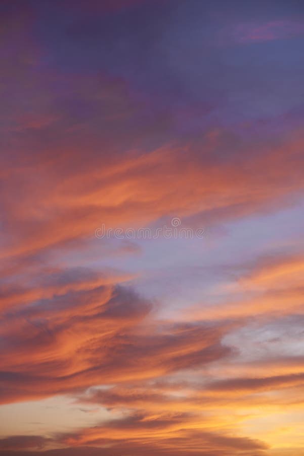 Sky Full of Clouds of Different Colors Stock Photo - Image of sunrise ...