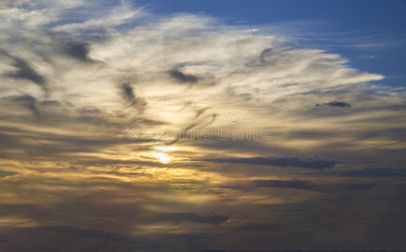 Sky Full of Clouds of Different Colors in a Sunset Stock Photo - Image ...