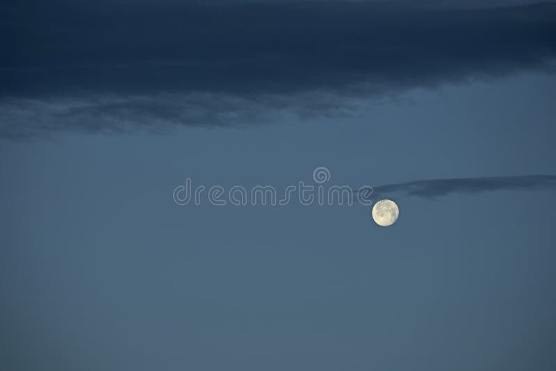 Sky with Full Moon with Small Clouds Stock Photo - Image of mystical ...