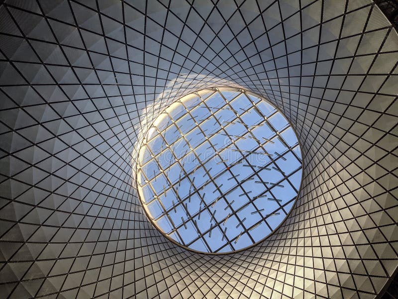 Sky funnel with glass roof editorial photography. Image of ceiling ...