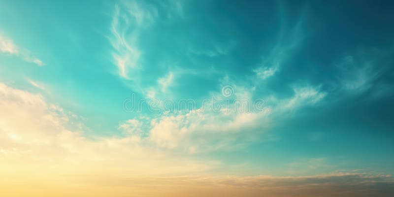 Sky Gradient Background Featuring Light Blue, Beige Colors. Soft Clouds ...