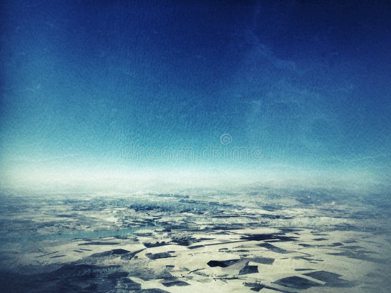 Sky and Ground View from Plane Window Stock Photo - Image of aging ...