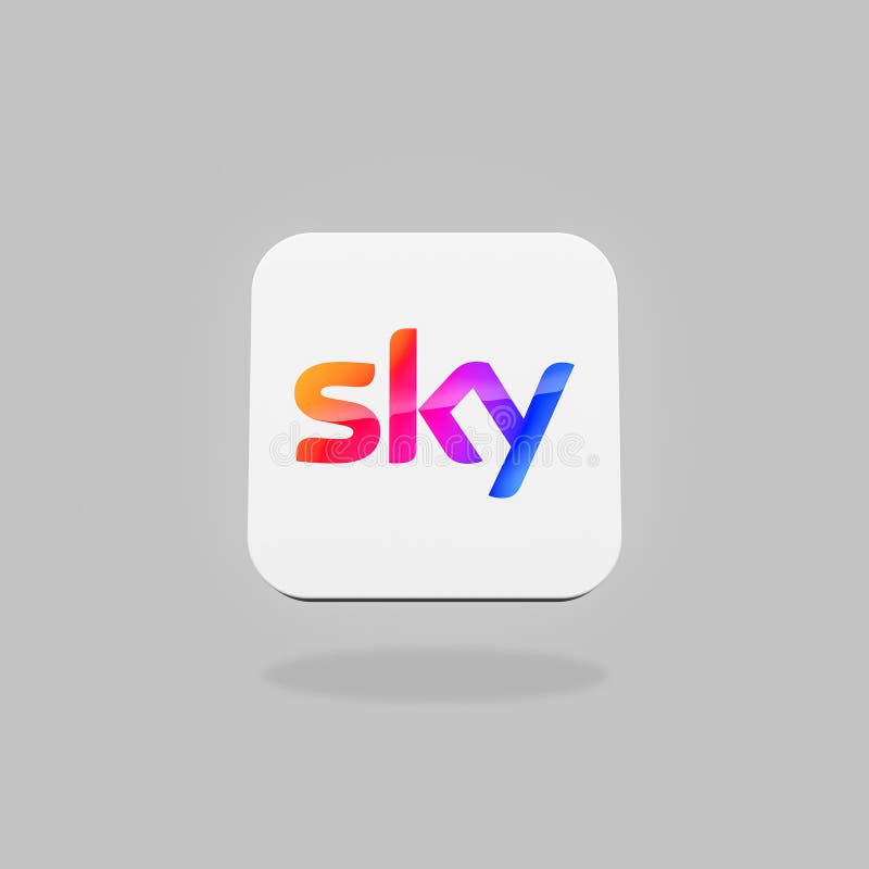 Sky Group App Icon on Flat Gray Background Editorial Stock Image ...