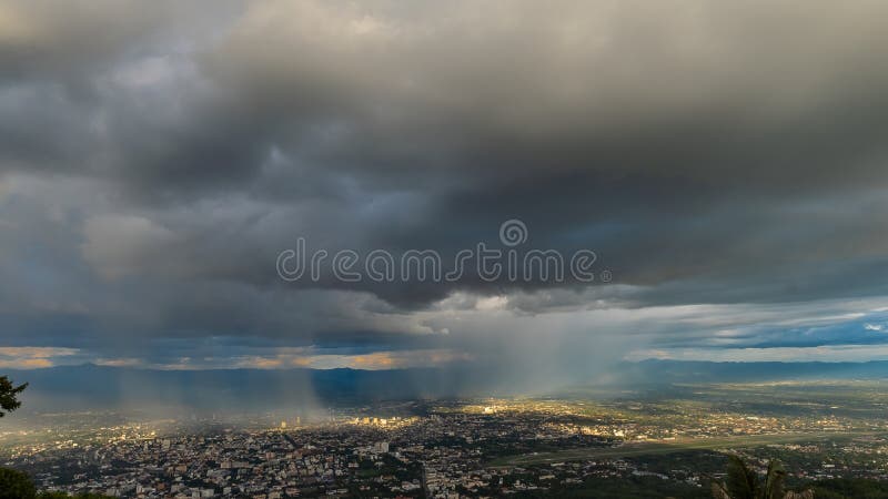 The Sky Has Beautiful Indigo Clouds that are Raining from the Sky Stock ...