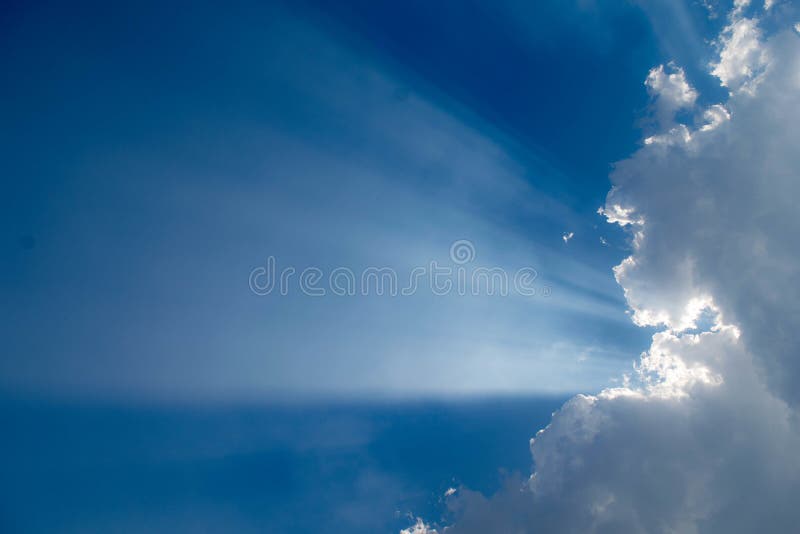 The Sky Has a Cloud Covering the Sun`s Rays As a Beautiful Lobes. Stock ...