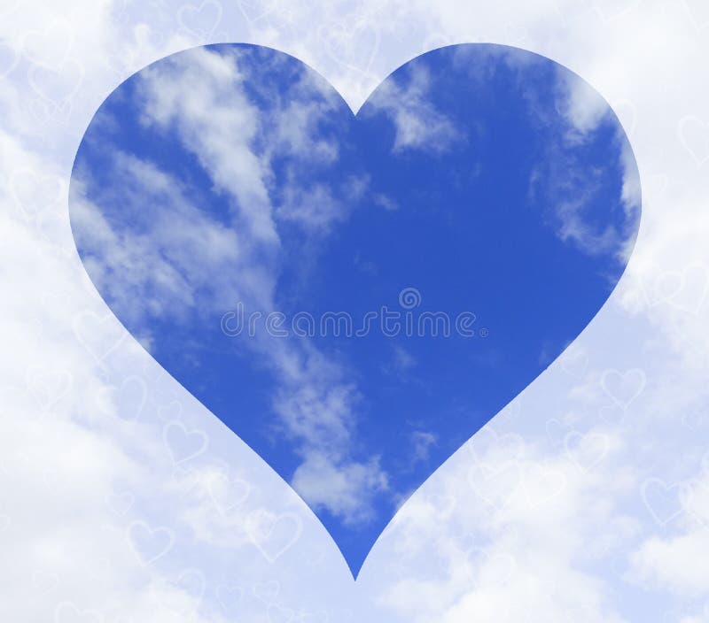 Sky with a Heart Shape at the Center Stock Illustration - Illustration ...