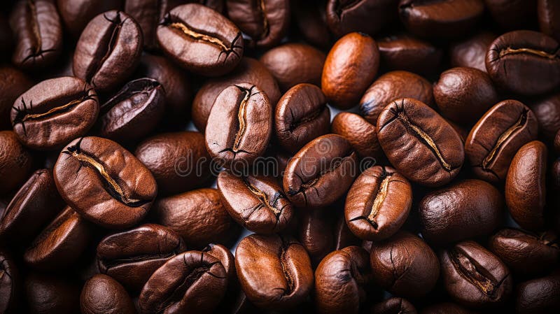 Sky-High Coffee Rounded Beans in Aerial Repetition Stock Illustration ...