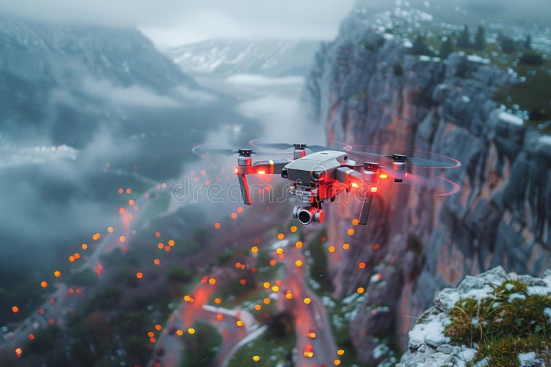 Sky High Perspective Professional Photography Showcases Drone in Flight ...