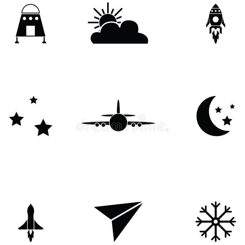 Sky icon set stock vector. Illustration of design, sign - 120571469